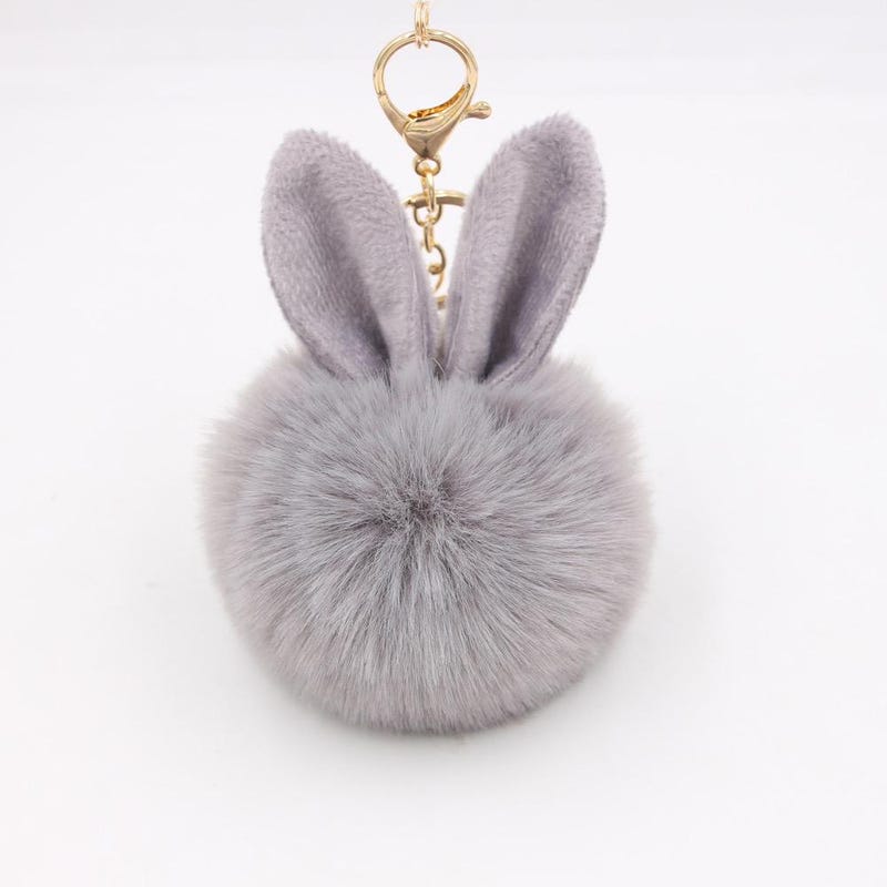 Fluffy Bunny Keychain - Etsy
