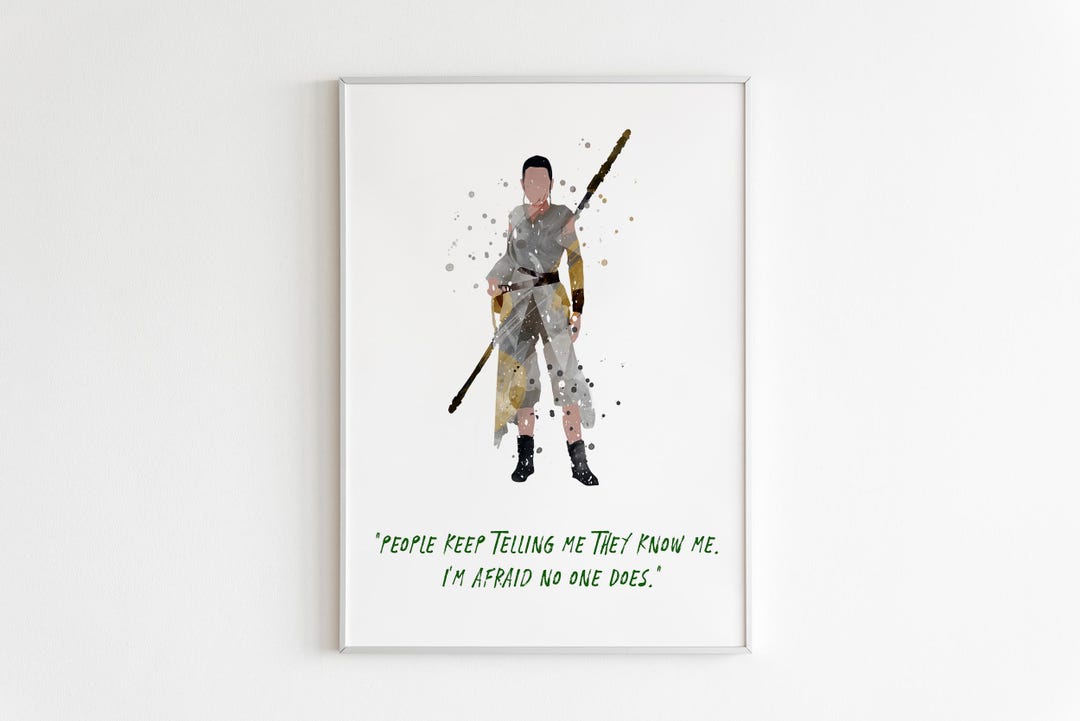 Rey Skywalker POSTER: Watercolor Art for Kids, Sci-fi Fandom Wall Print ...