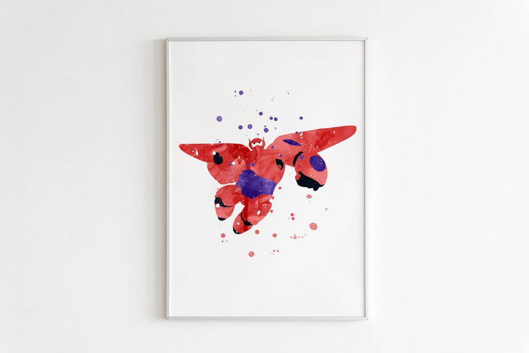 Baymax POSTER: Big Hero 6 Watercolor Art, Fandom Wall Print, Room ...