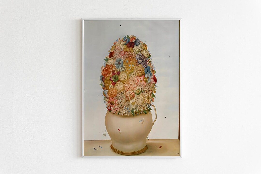 Fernando Botero POSTER XXV: Reproduction of Botero Art, Flowers Wall ...