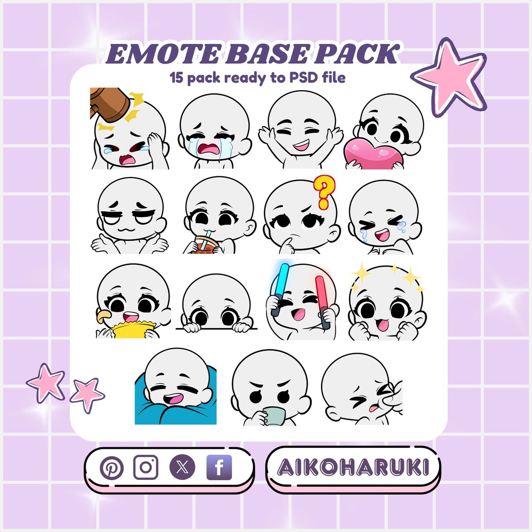Emote Base Pack #1 | DIY | Emote Template for Twitch, Discord, Youtube ...
