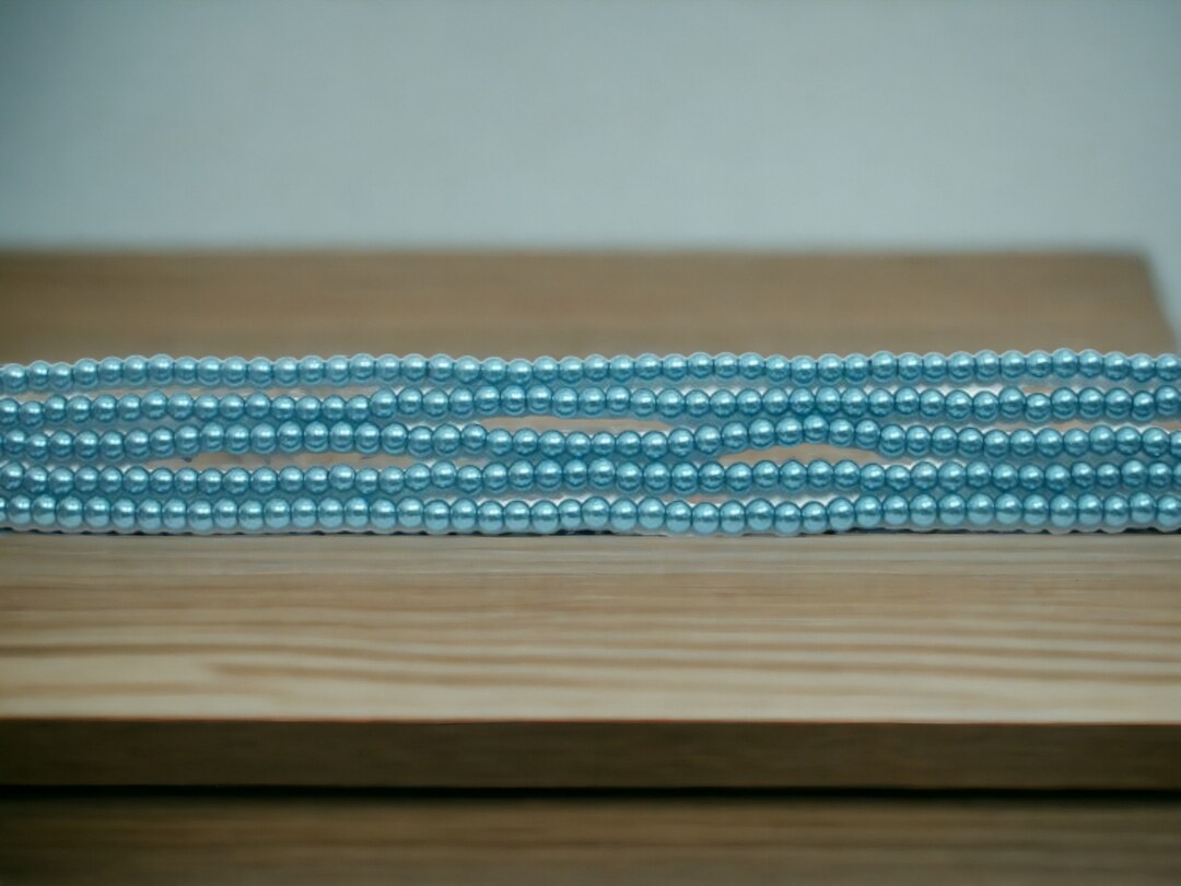 3mm Montana Blue Glass Pearls 16" Strand Grade AAA 3mm Glass Pearls - Etsy