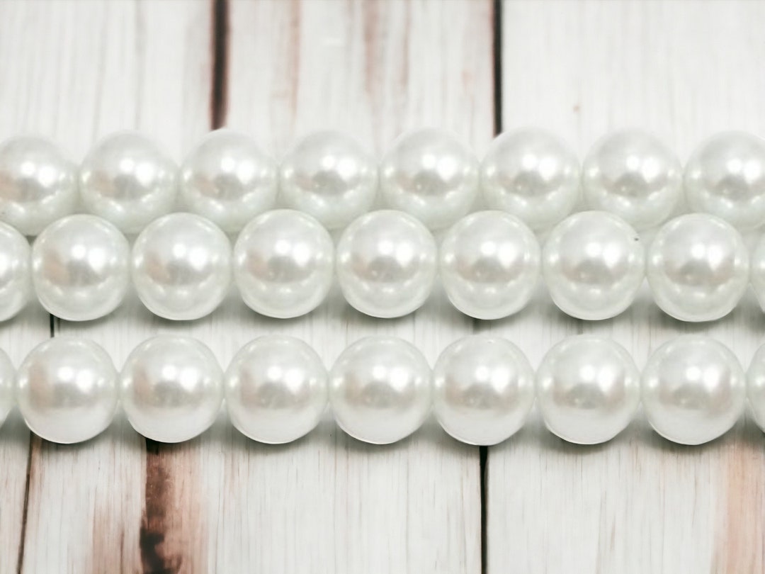12mm White Glass Pearls Grade AAA White Glass Pearls Weddings 12mm ...