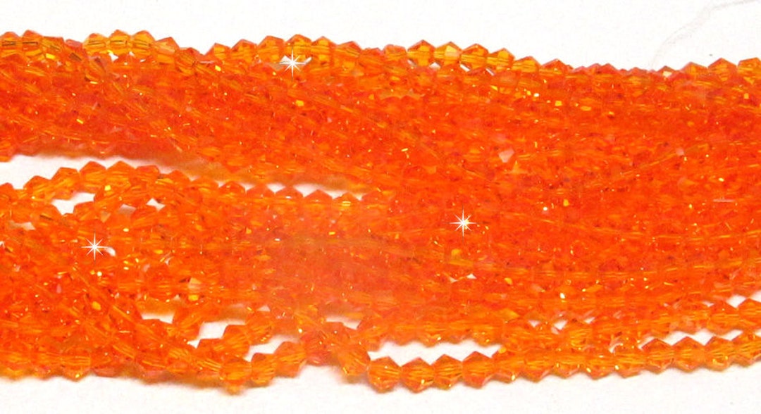 4mm Siam AB orange AB Faceted Crystal Bicone Beads 50 4mm - Etsy
