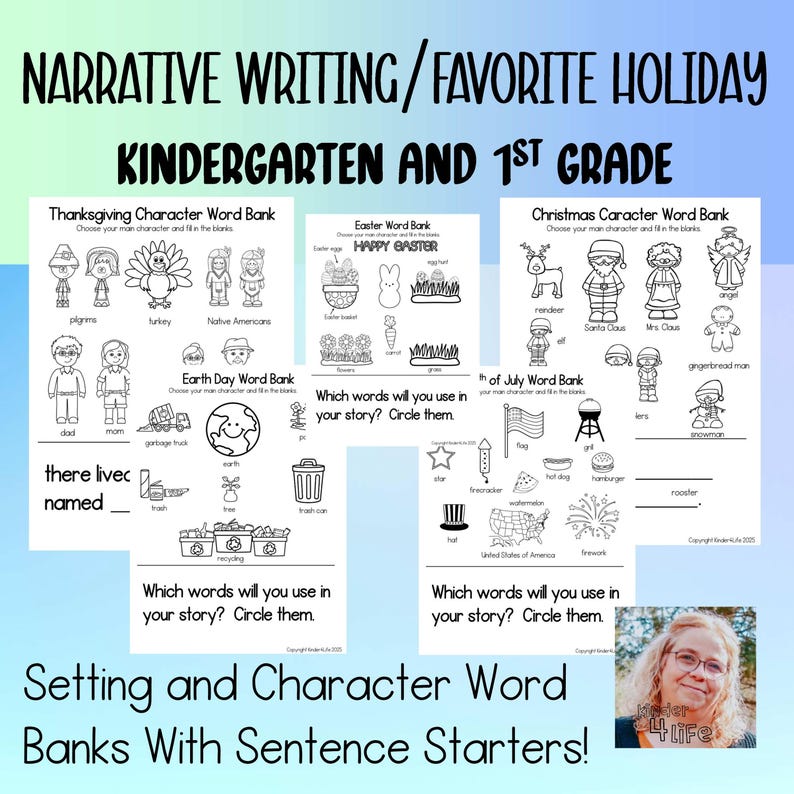 Kindergarten and 1st Grade Narrative Writing/favorite Holiday Narrative ...