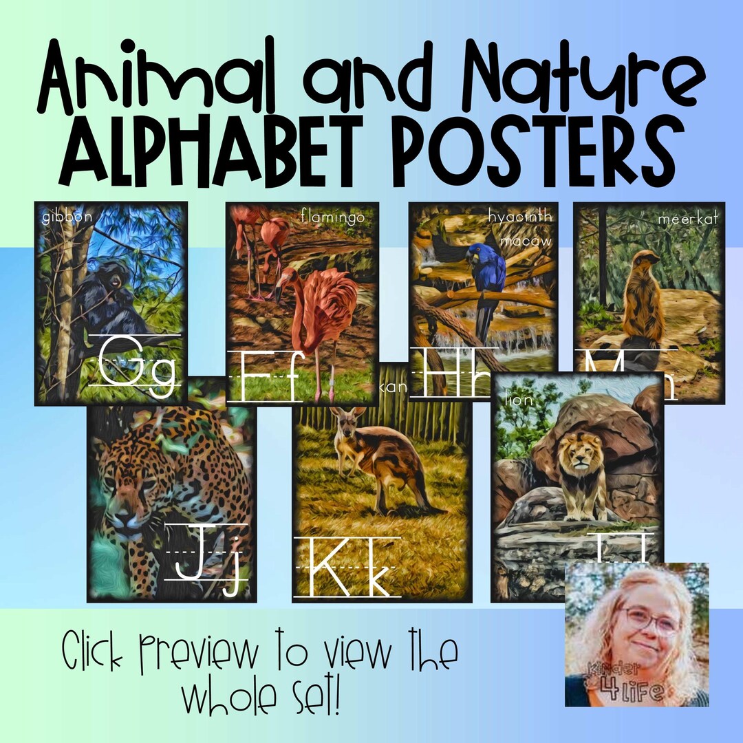 Animal and Nature Poster Alphabet/jungle Alphabet - Etsy