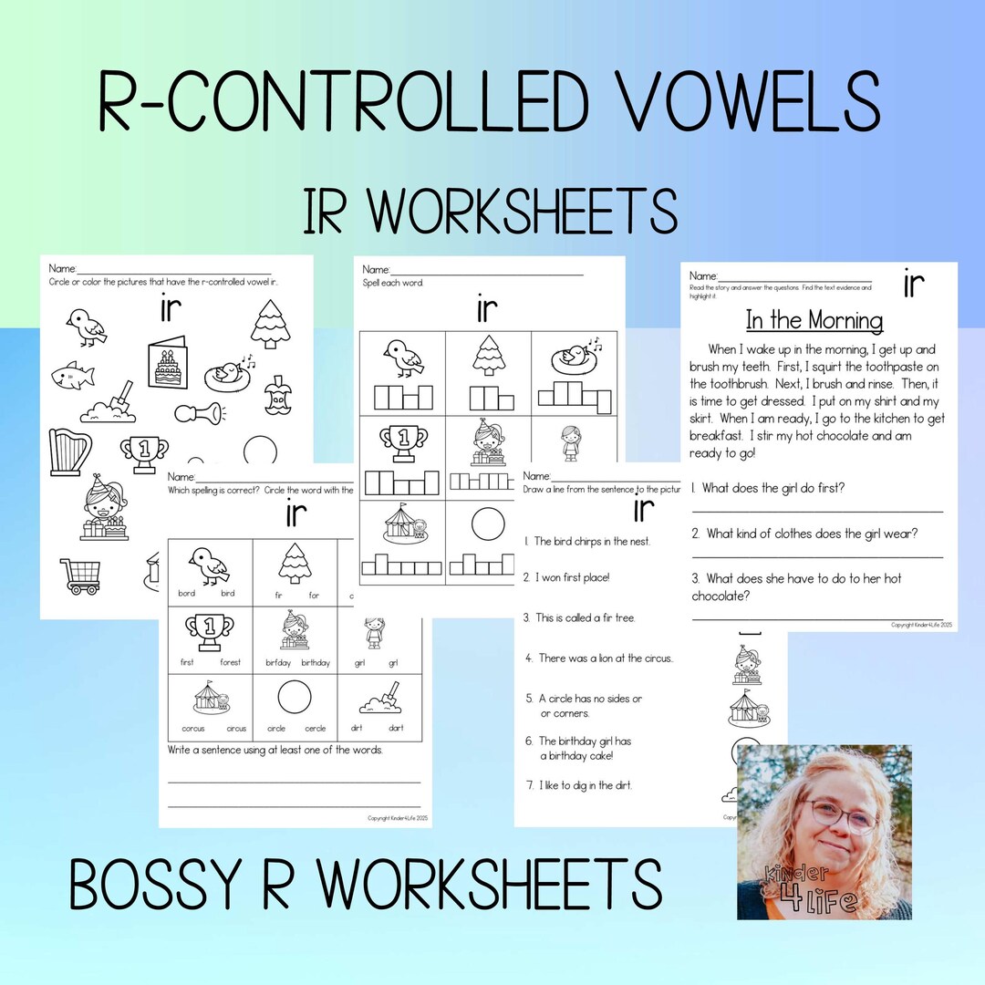 R-controlled Vowel/bossy R Worksheets (IR) - Etsy