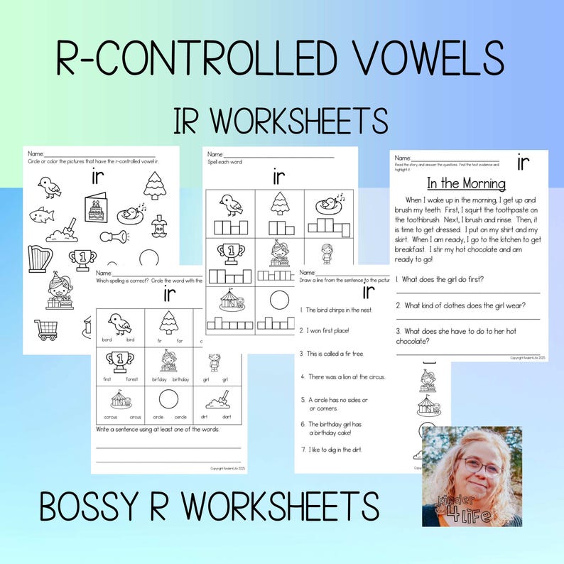 R-controlled Vowel/bossy R Worksheets (IR) - Etsy
