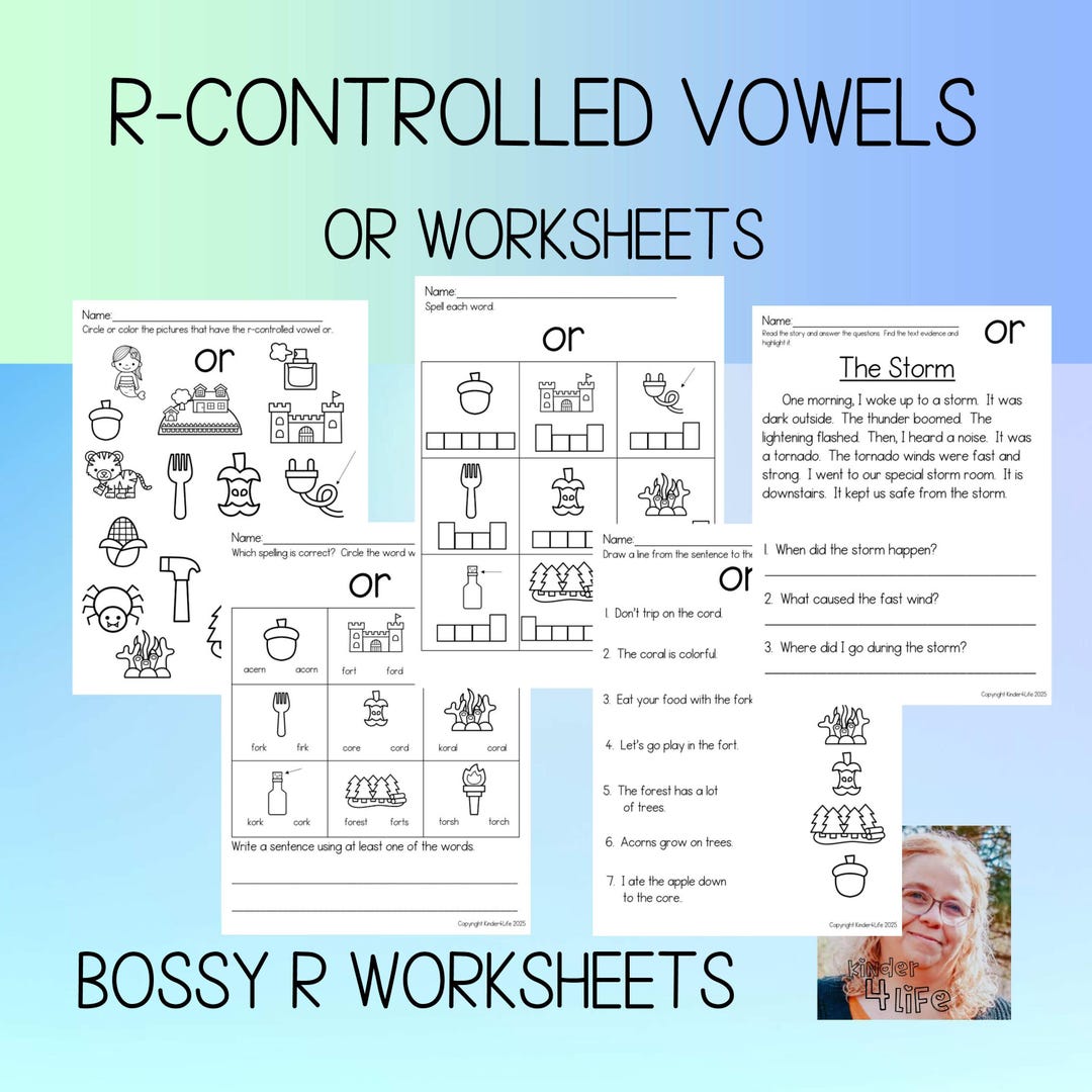 R-controlled Vowel/bossy R Worksheets (OR) - Etsy