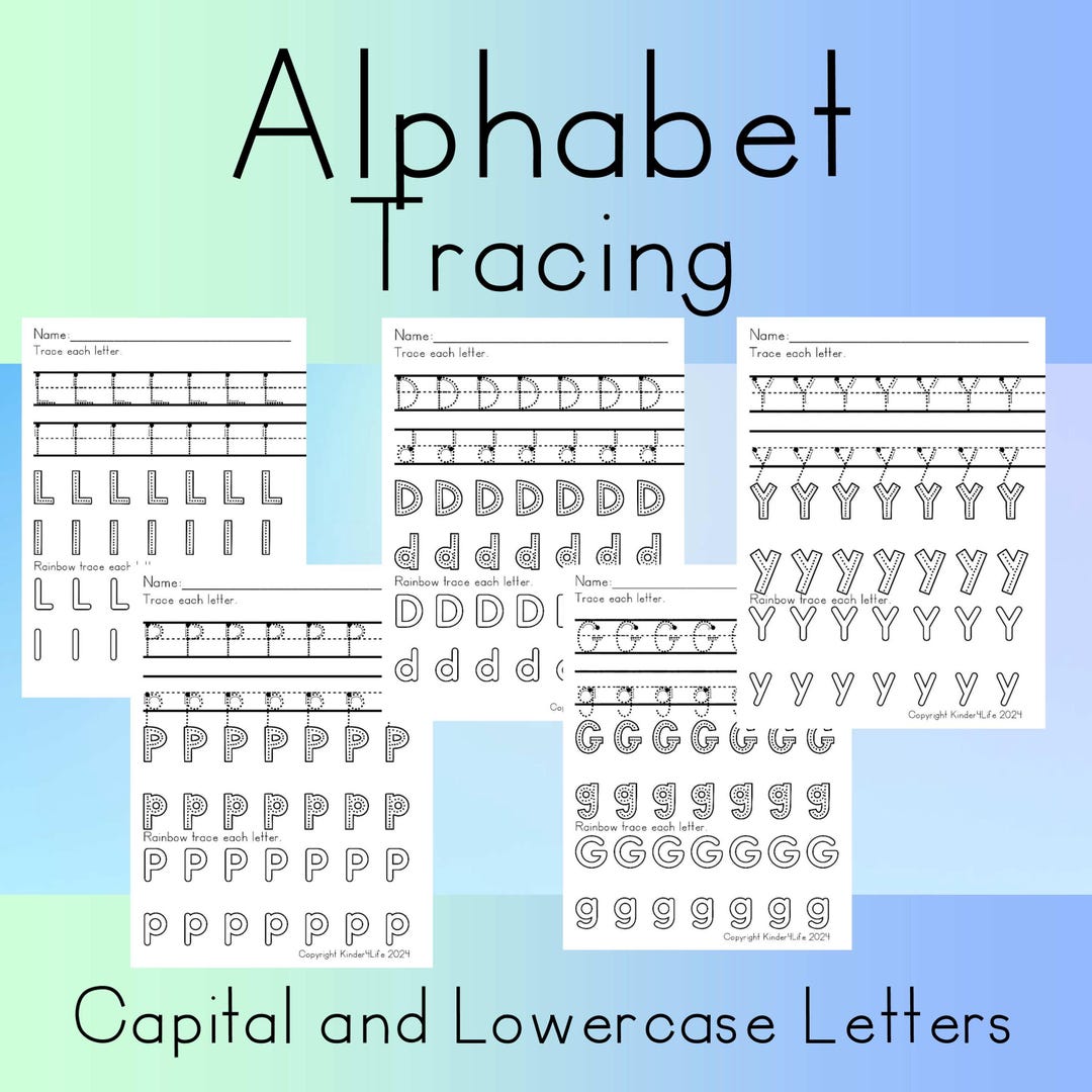 Alphabet Tracing Handwriting Practice - Etsy