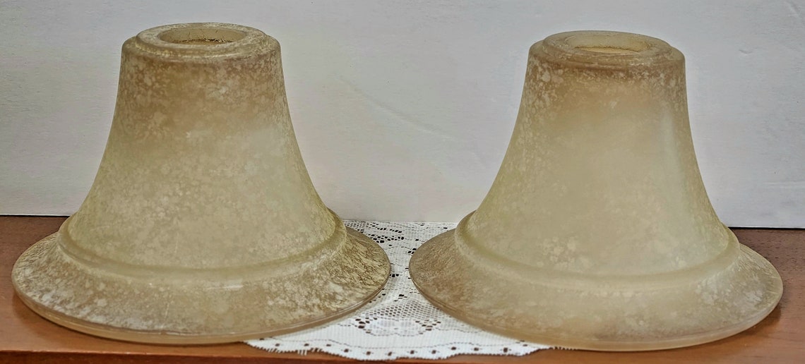 Bell Shaped, Amber Glass, Light Shade, Vintage, Art Deco, Replacement ...