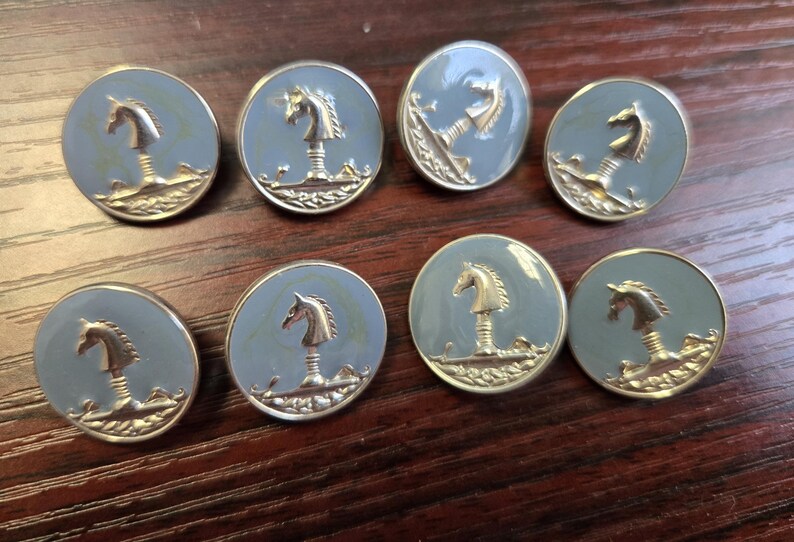 Vintage-style Horse Head Buttons, Equestrian Buttons, the Knight ...