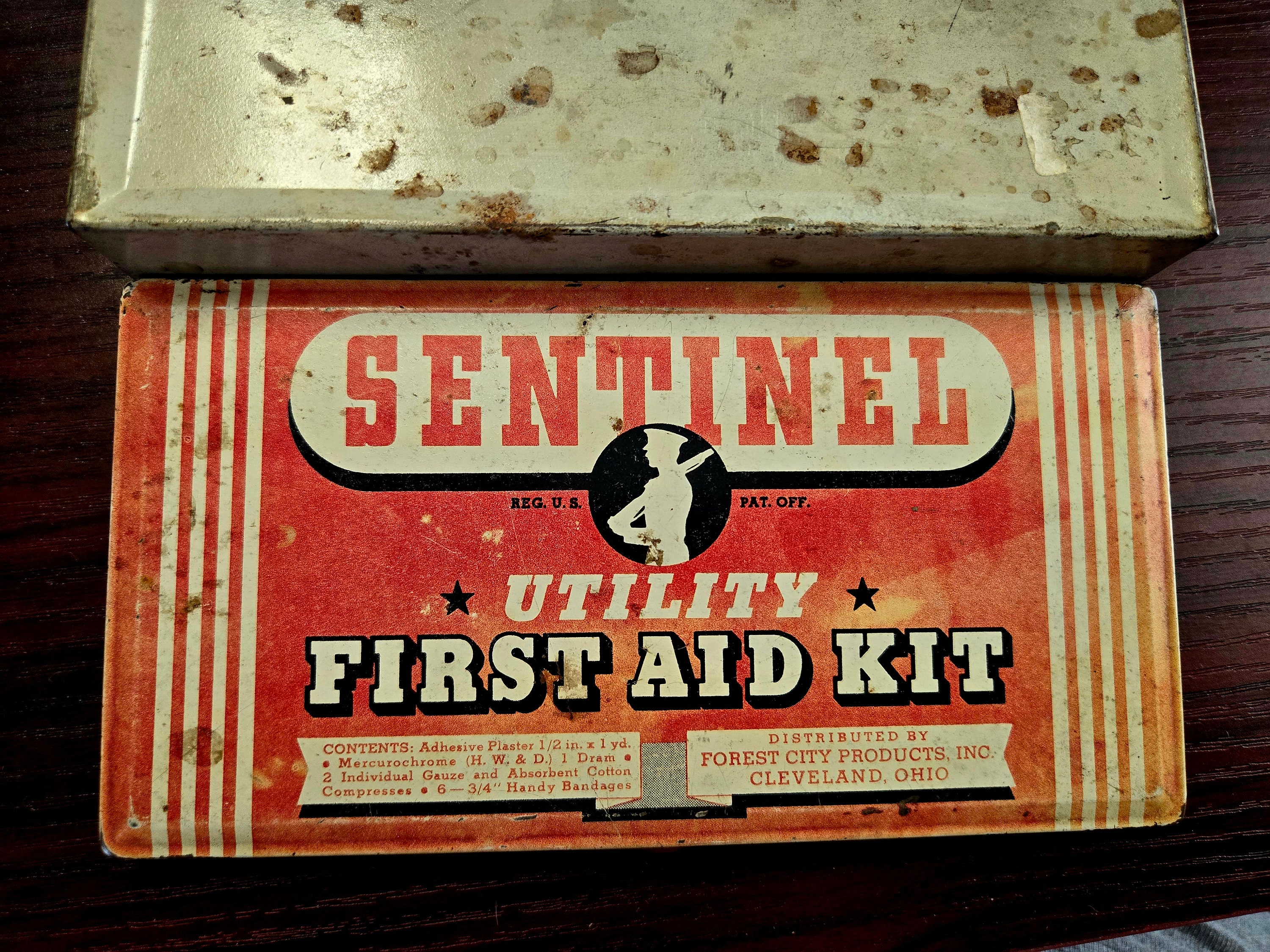 Vintage Advertising Sentinel Utility First Aid Kit Tin (just the Tin ...