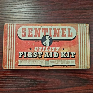 Vintage Advertising Sentinel Utility First Aid Kit Tin (just the Tin ...