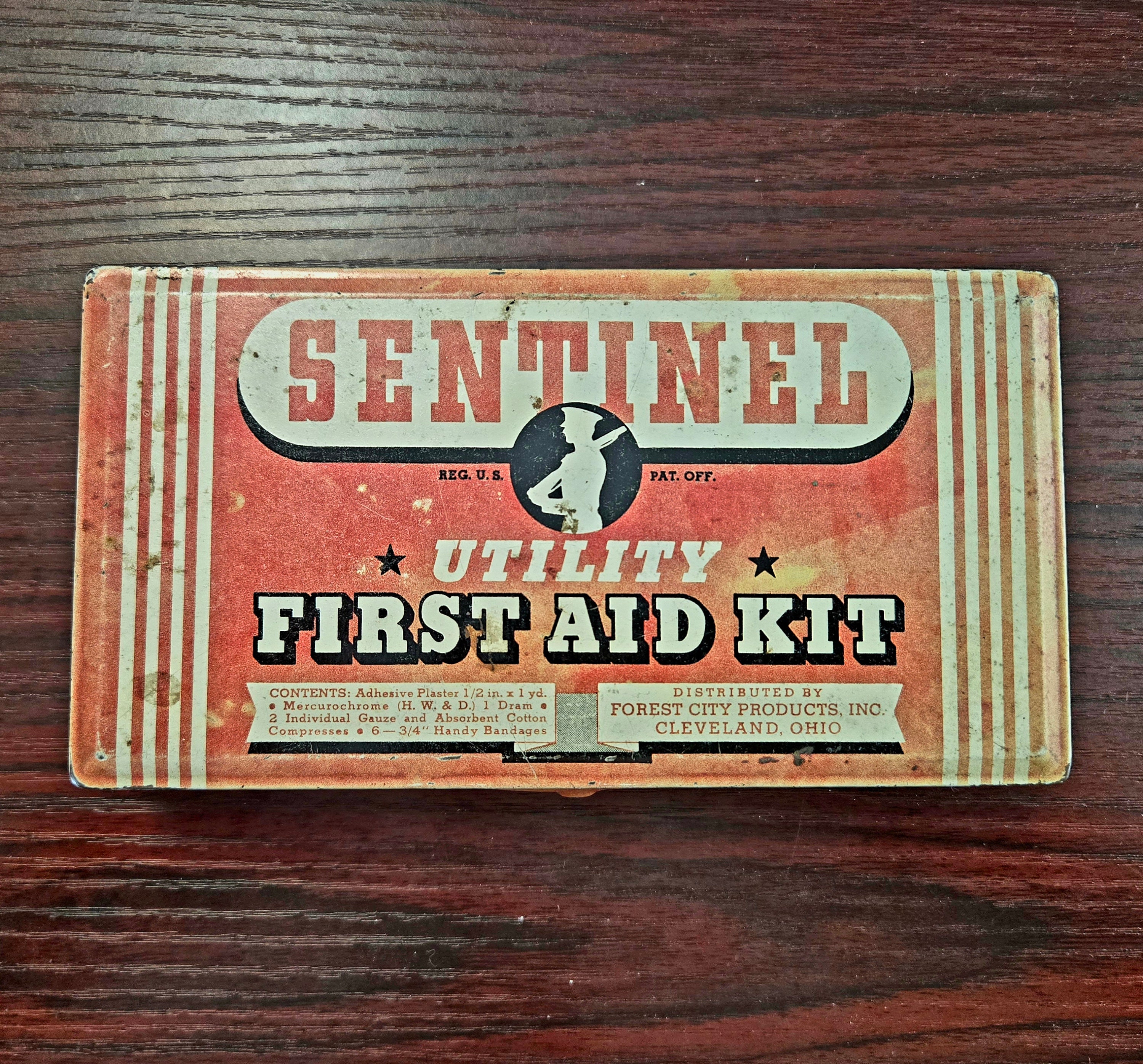 Vintage Advertising Sentinel Utility First Aid Kit Tin (just the Tin ...