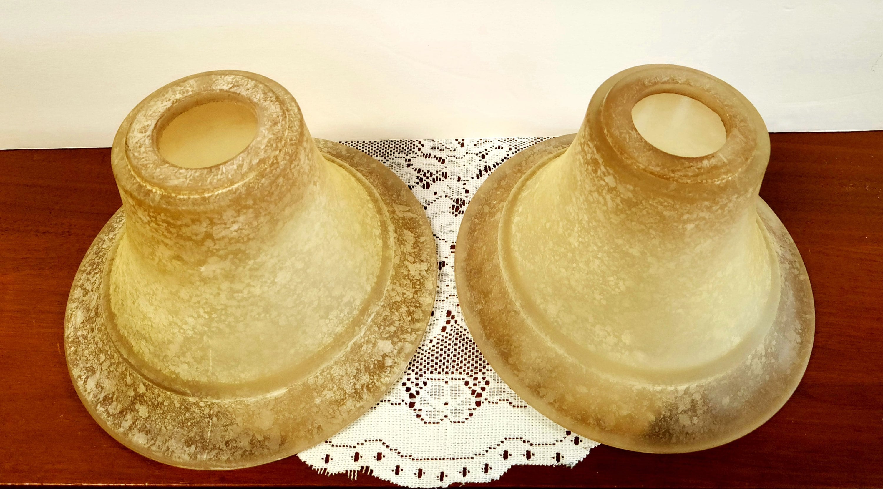 Bell Shaped, Amber Glass, Light Shade, Vintage, Art Deco, Replacement ...