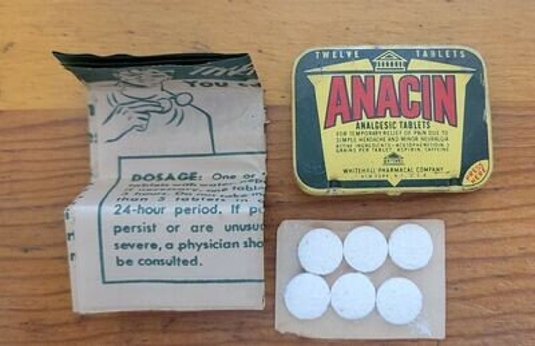Vintage 1940s Anacin Analgesic Tin and Original Advertisement Flyer - Etsy