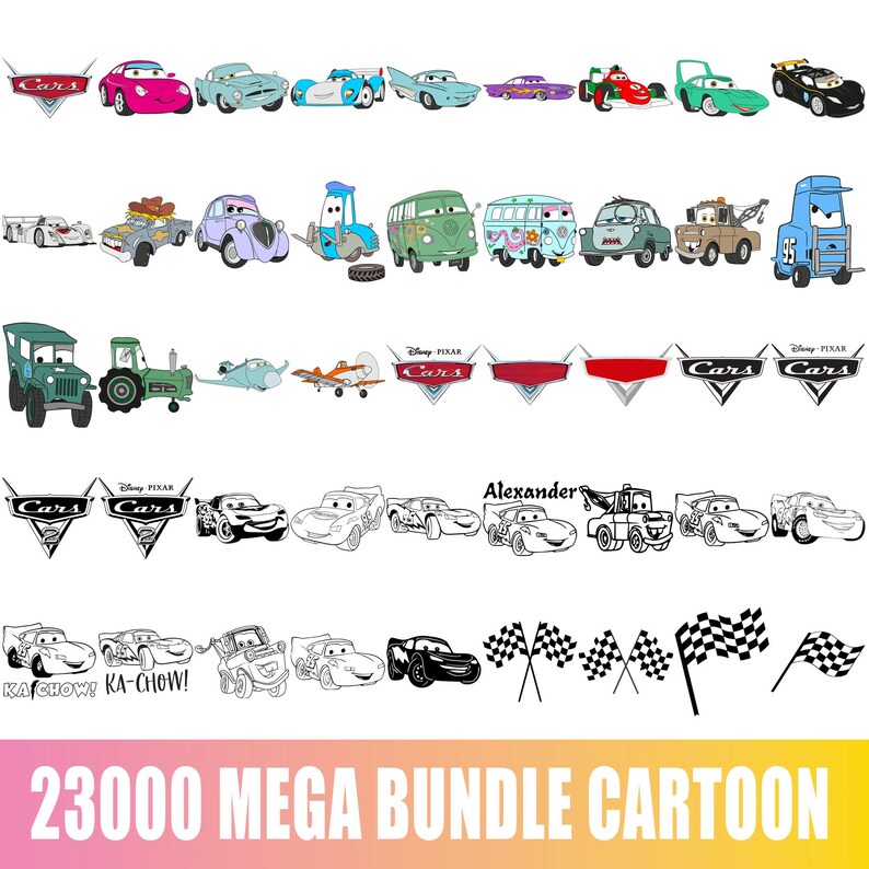 Whole Shop Mega Cartoon Svg Bundle, Cartoon Mega Png, Silhouette ...