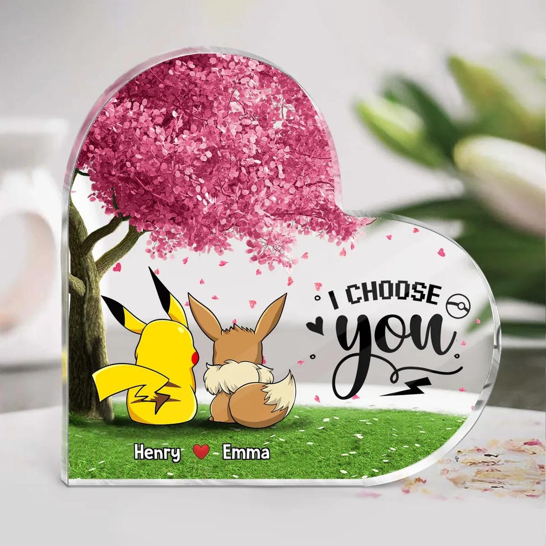 Personalized Pokemon Cherry Blossom, Custom Acrylic Plaque, Anniversary ...