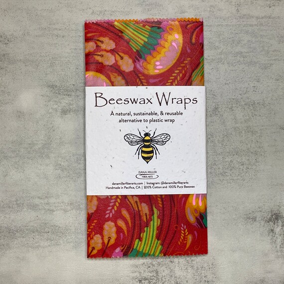 Beeswax Wraps Neon Sea Life Pink Set of 3 Zero Waste - Etsy
