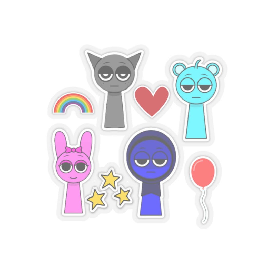 Sprunki Kiss-cut Stickers for Kids, Fun Vinyl Decals, Children's Craft ...