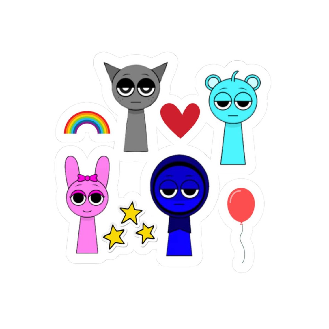 Sprunki Kiss-cut Stickers for Kids, Fun Vinyl Decals, Children's Craft ...