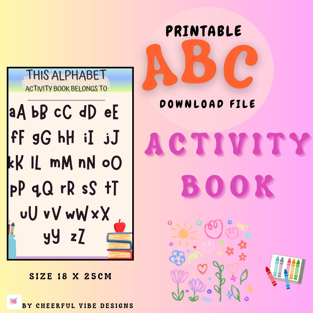ABC Colouring Book, Interactive ABC Book, Kids Colouring Book, Digital ...