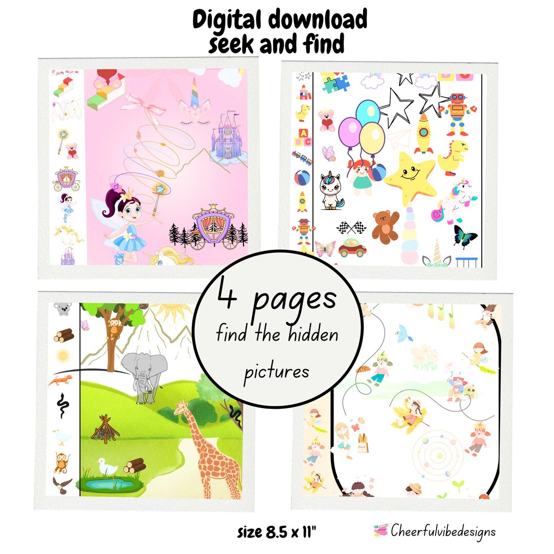 Printable Search and Find Game, Hidden Object Activity, Cute Hidden ...