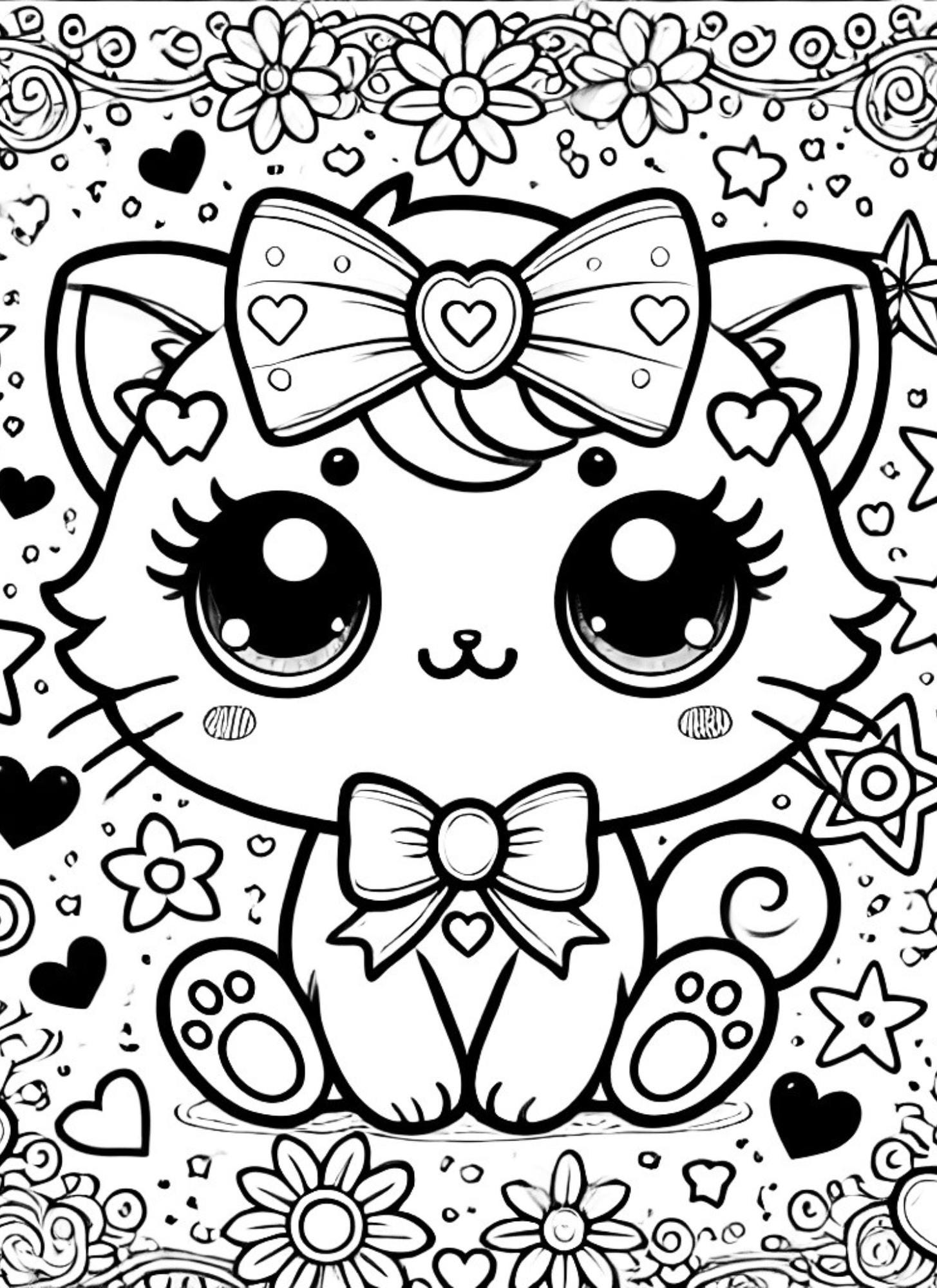Cute & Girly Coloring Book | Bold and Easy Printable Pages for ...