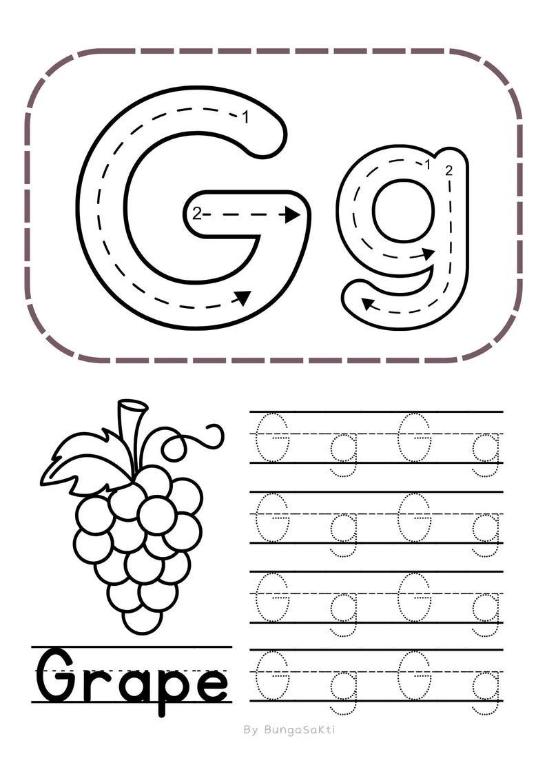 Alphabet Tracing Page, Handwriting Chart, Letter Tracing Worksheet ...