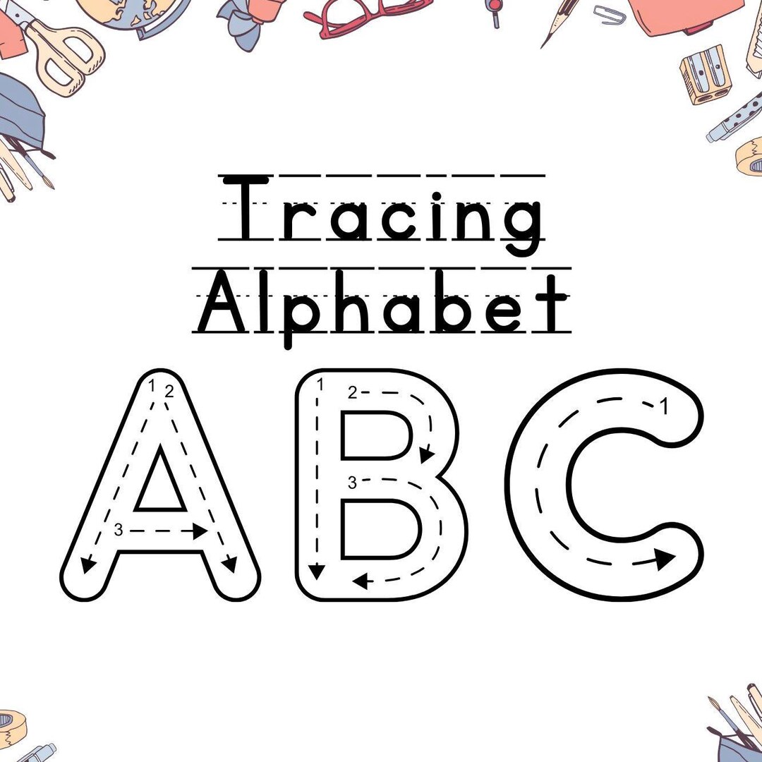 Alphabet Tracing Page, Handwriting Chart, Letter Tracing Worksheet ...