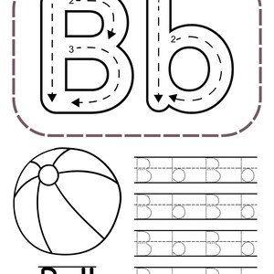 Alphabet Tracing Page, Handwriting Chart, Letter Tracing Worksheet ...