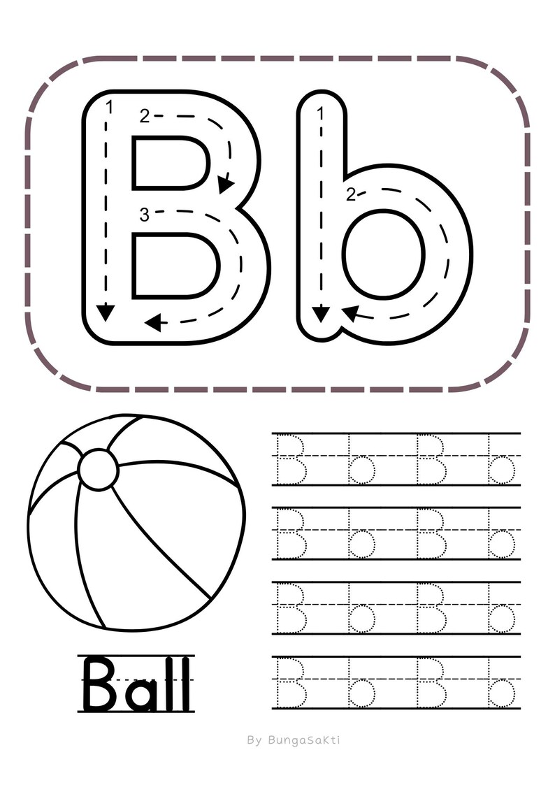 Alphabet Tracing Page, Handwriting Chart, Letter Tracing Worksheet ...