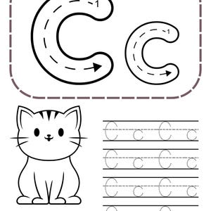Alphabet Tracing Page, Handwriting Chart, Letter Tracing Worksheet ...