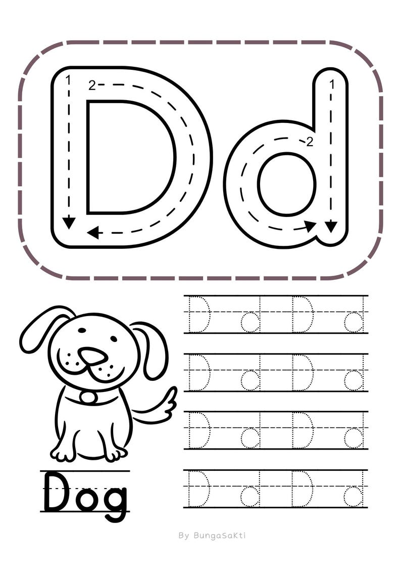 Alphabet Tracing Page, Handwriting Chart, Letter Tracing Worksheet ...