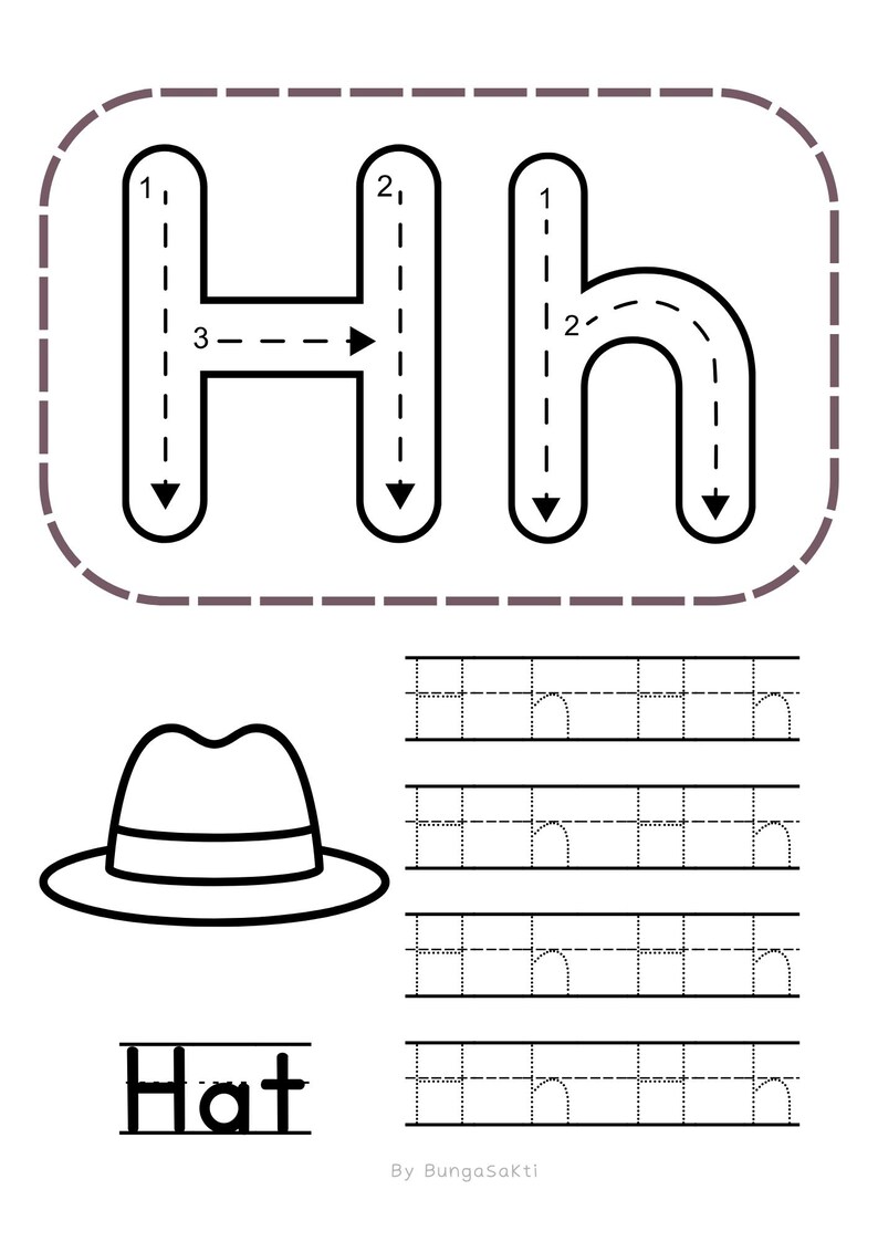 Alphabet Tracing Page, Handwriting Chart, Letter Tracing Worksheet ...