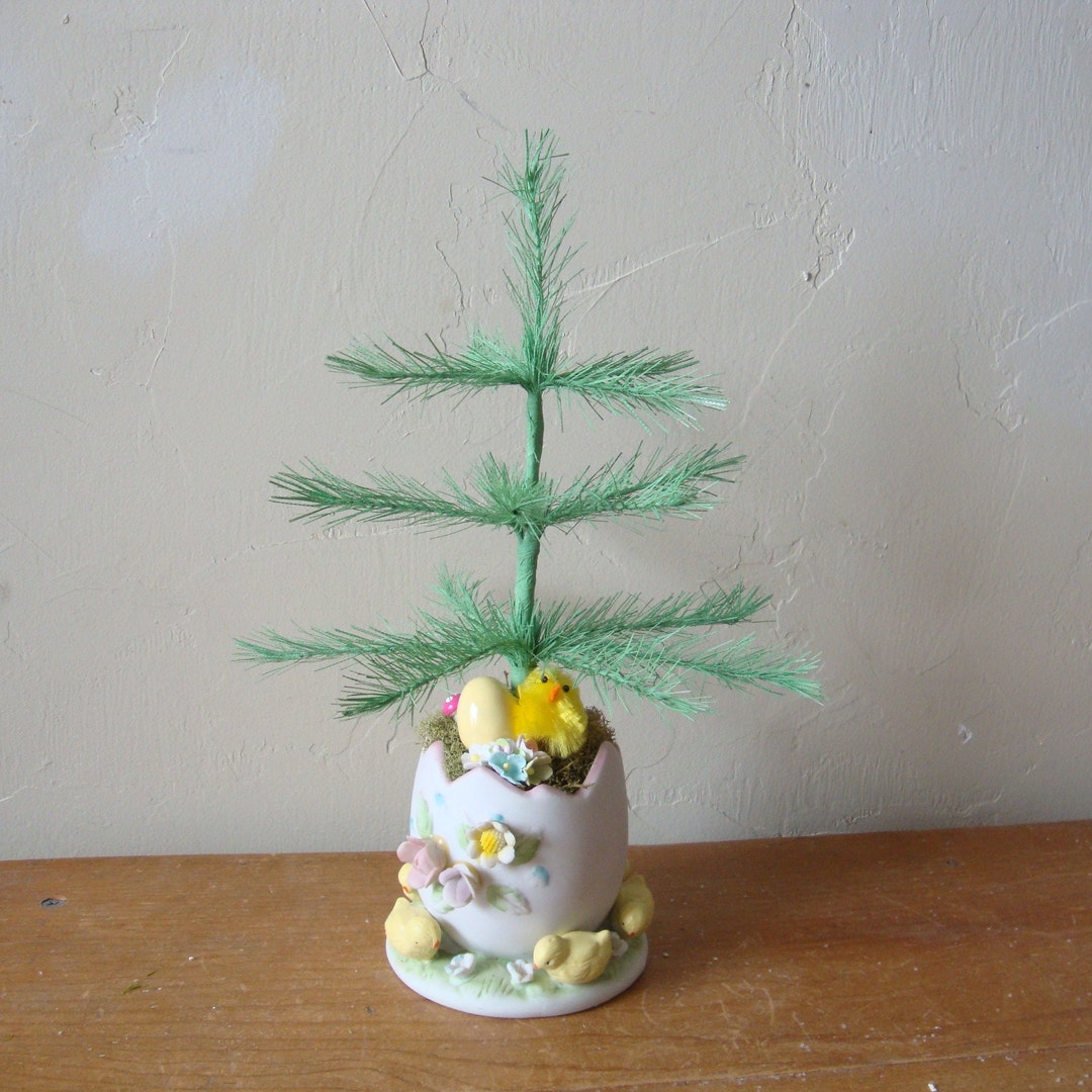 Vintage Easter Assemblage, Feather Tree, Tabletop Tree, Small Easter ...