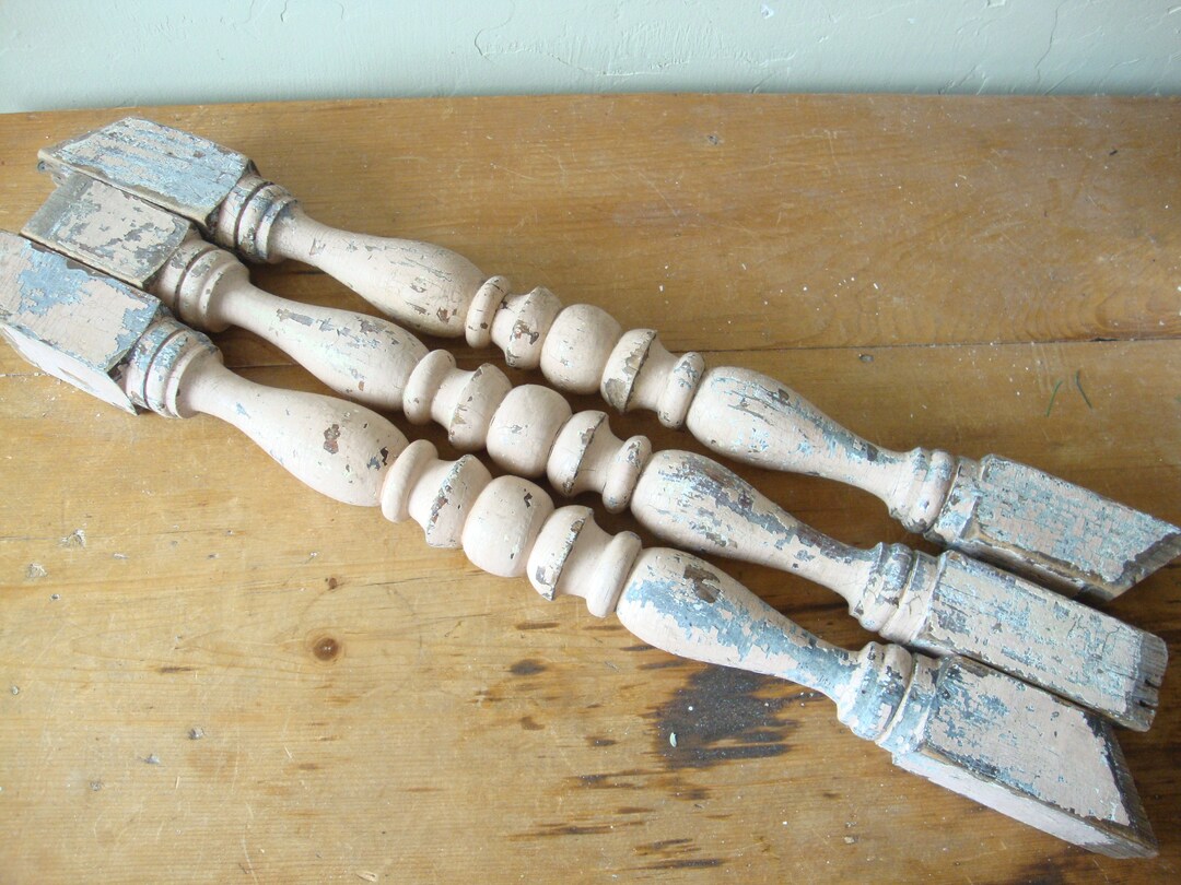 Antique Wood Spindle Set, Victorian Balusters, Architectural Salvage ...