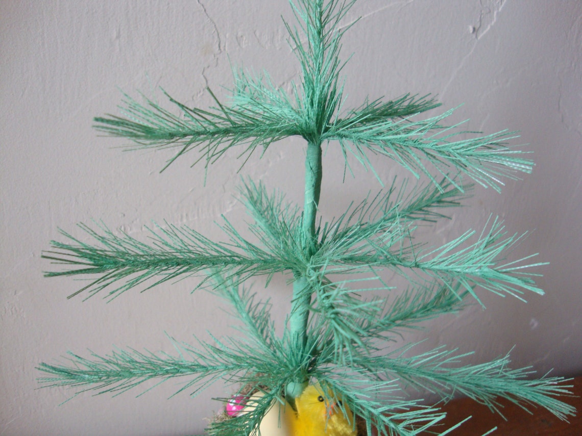 Vintage Easter Assemblage Feather Tree Tabletop Tree Small - Etsy