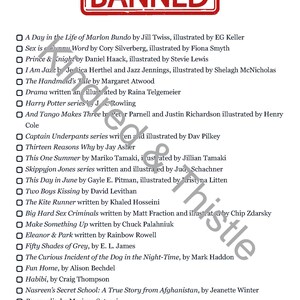 Banned Books Reading Checklist Book Tracker Novels 2026 Bookshelf ...