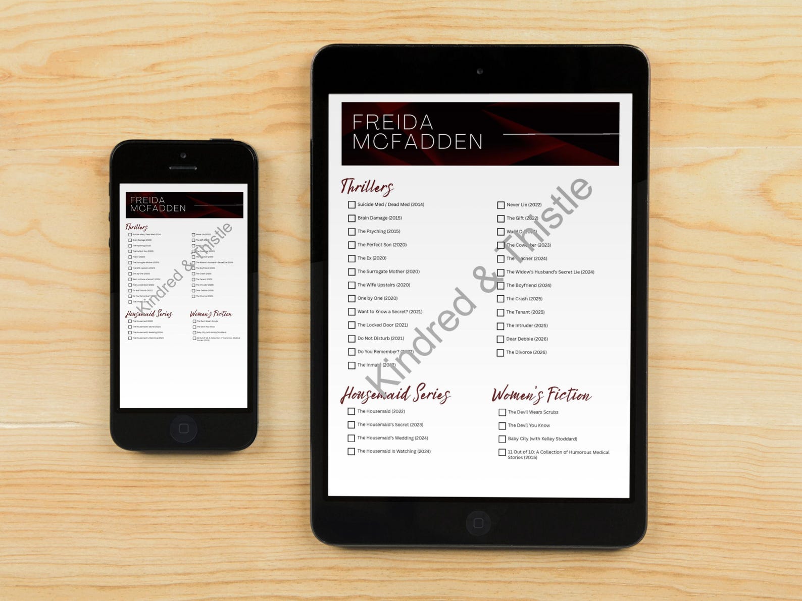 Freida Mcfadden Reading Checklist Book Tracker Novels 2026 Bookshelf ...