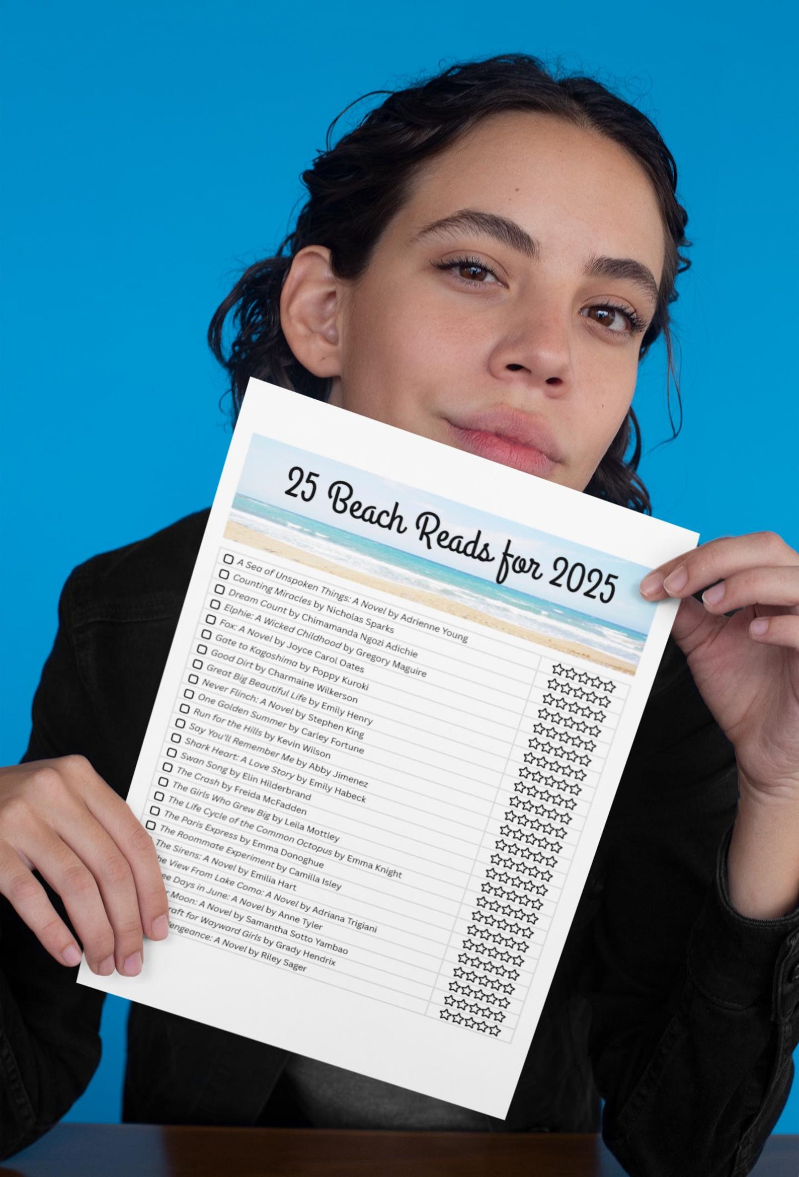 Beach Reads 2025 Reading Checklist Book Tracker Novels Bookshelf Reading Log Printable Pages ...