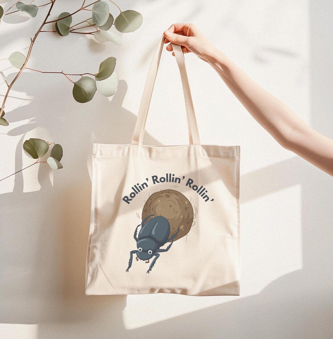 Funny Bug Lovers Tote Bag Dung Beetles Shoulder Bag Insect Enthusiast ...