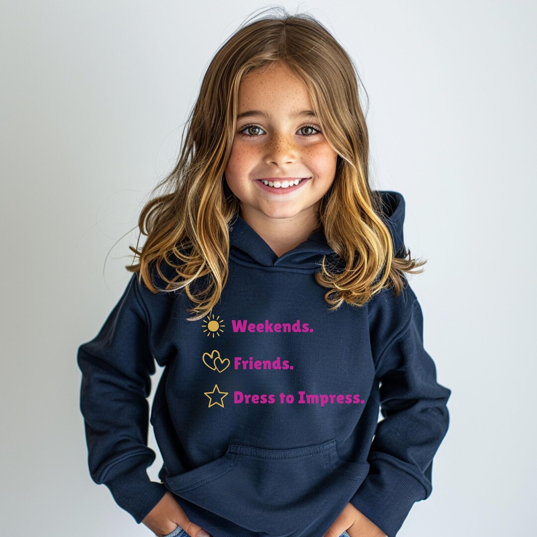 Kids Dress to Impress Hoodie DTI Roblox Inspired Sweatshirt Girl Gamer ...