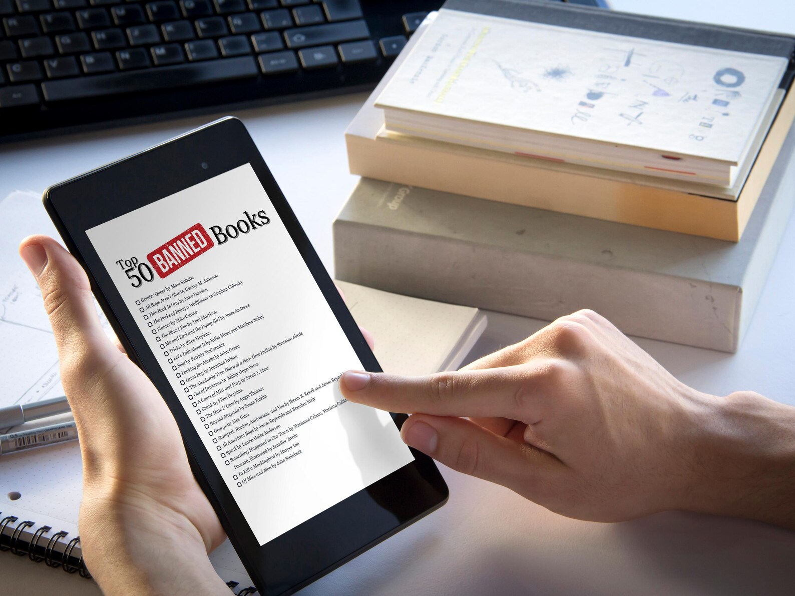 Banned Books Reading Checklist Book Tracker Novels 2025 Bookshelf Reading Log Printable Pages ...