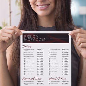 Freida Mcfadden Reading Checklist Book Tracker Novels 2025 Bookshelf ...