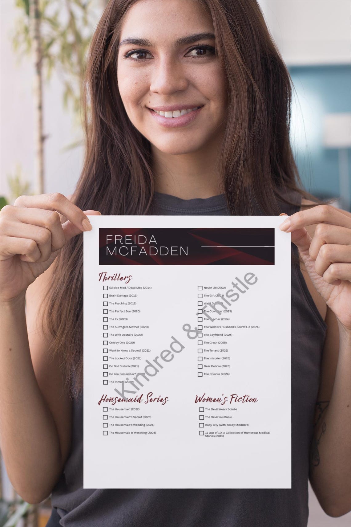 Freida Mcfadden Reading Checklist Book Tracker Novels 2026 Bookshelf ...