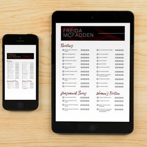 Freida Mcfadden Reading Checklist Book Tracker Novels 2025 Bookshelf ...