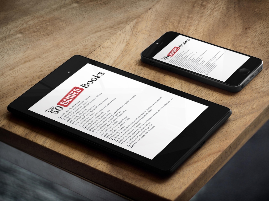 Banned Books Reading Checklist Book Tracker Novels 2025 Bookshelf ...