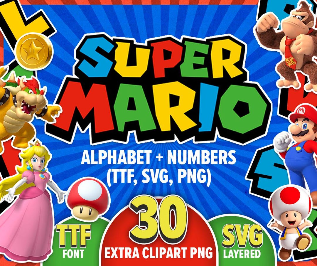 Super Mario Font Alphabet: SVG, PNG, TTF (digital Download) - Etsy UK